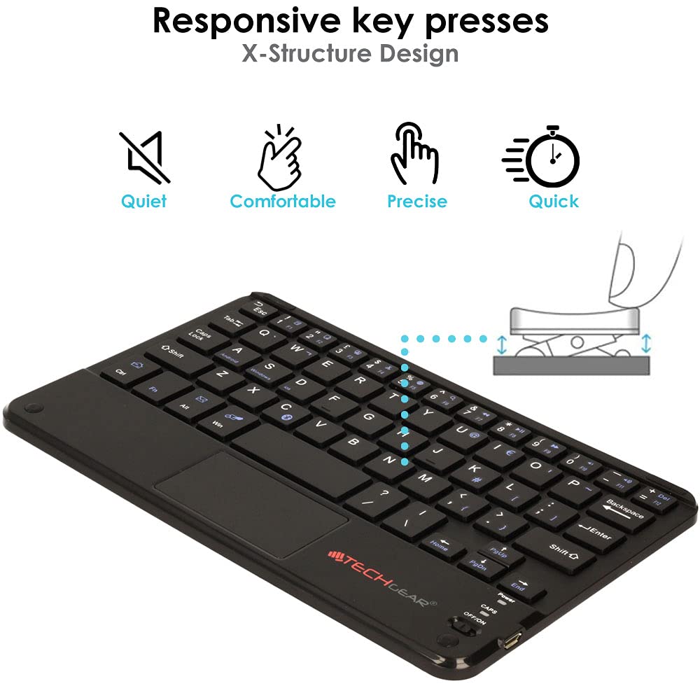 TECHGEAR [Active Strike Pro Mini Slim Bluetooth Wireless UK QWERTY ...