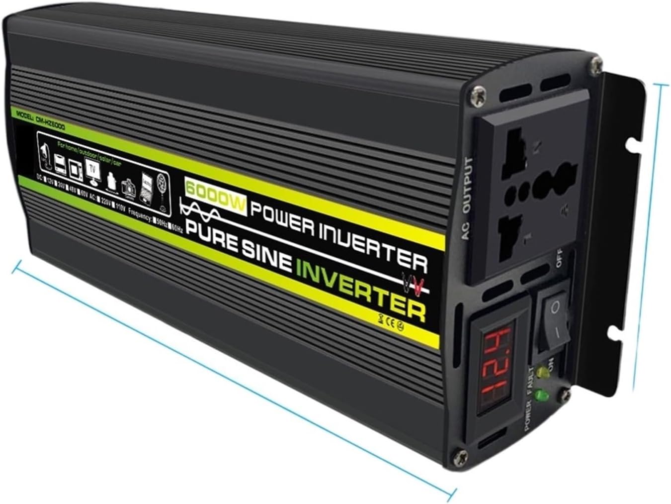 Inverter a onda sinusoidale pura 8000W Display a LED Inverter 12V / 24V ...