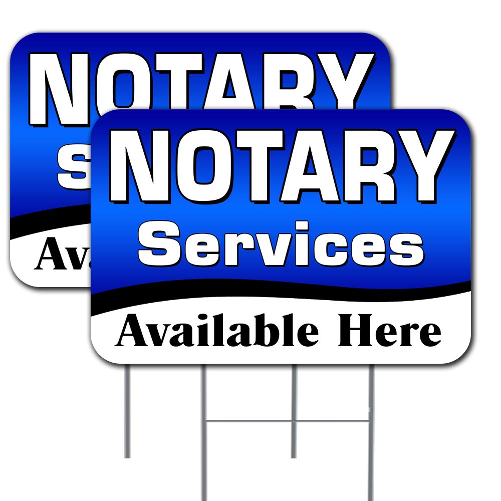 Amazon.com: Vista Products NOTARY Services Available Here 2 Pack Double ...
