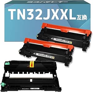 Amazon.co.jp: 【横トナ】ブラザー(Brother)用 TN32JXXL 2本 + DR32J 1本 モノクロ 互換トナー+互換ドラム ＜残量表示対応＞ 対応機種: MFC ...