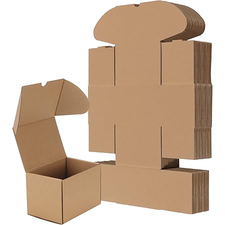 Amazon.com: RLAVBL 6x4x4 Inches Shipping Boxes 25 Pack, Brown ...