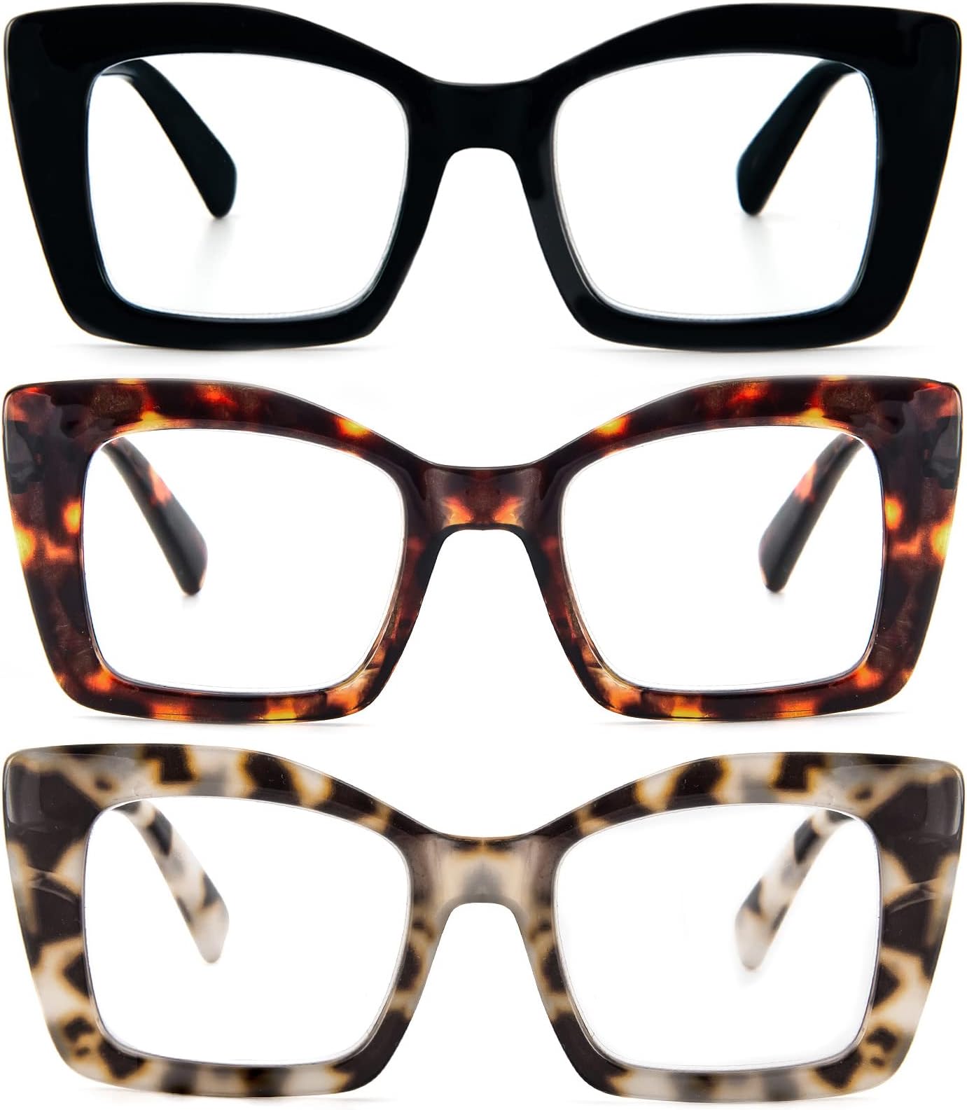 Amazon.com: Dccdllo 3 Pack Reading Glasses for Women, Blue Light ...