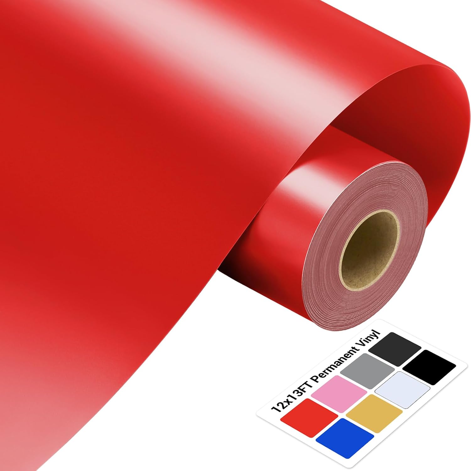 Amazon.com: 12" x 13FT Red Vinyl - Red Permanent Vinyl with PET Backing ...