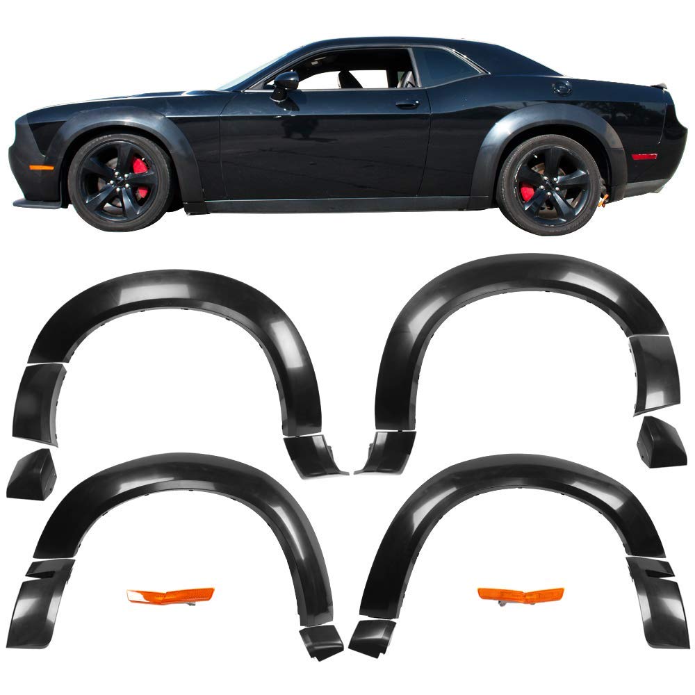 Hellcat Style Full Front Bumper Cover with Lip + Demon Style Fender ...