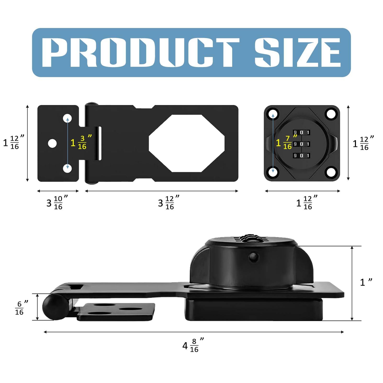 Snapklik.com : Cabinet Lock, 3-Digit Cabinet Combination Locks, Metal ...