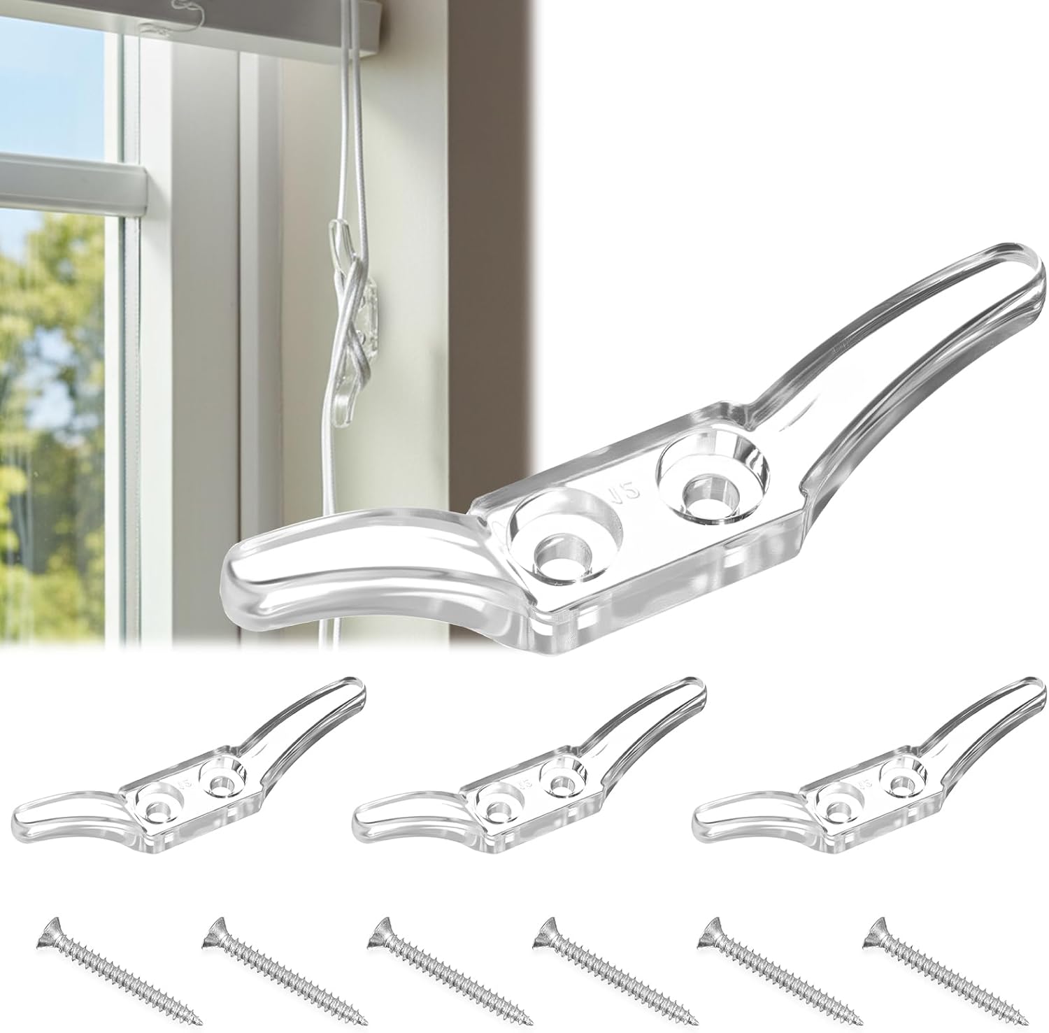 Amazon.com: Blind Accessories Hooks, 4 Pcs Cord Cleats for Blinds ...