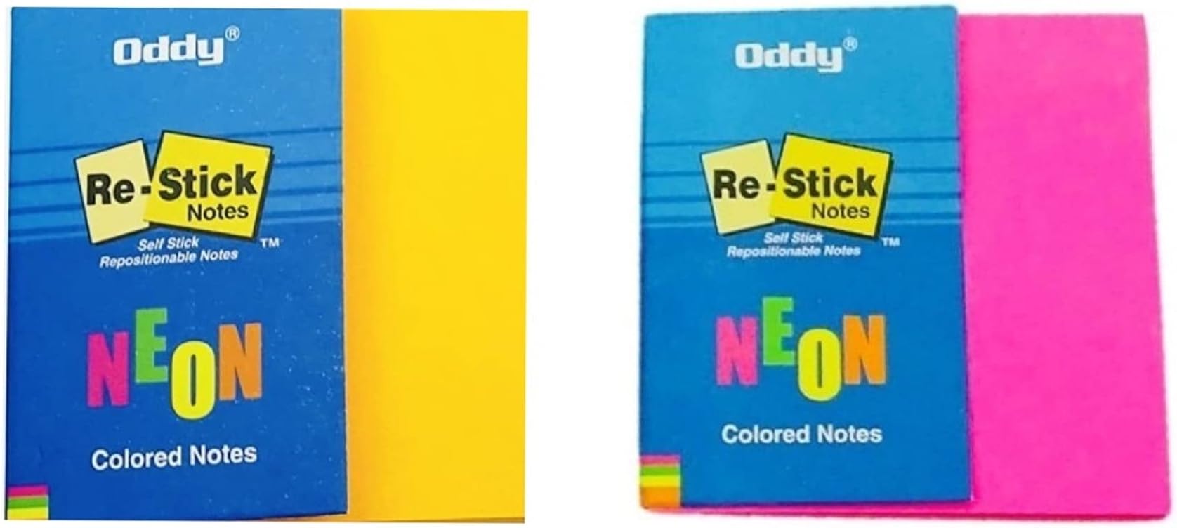 ODDY Super Sticky Notes, NEON Colour Sticky Notes, Orange & Pink Colour ...