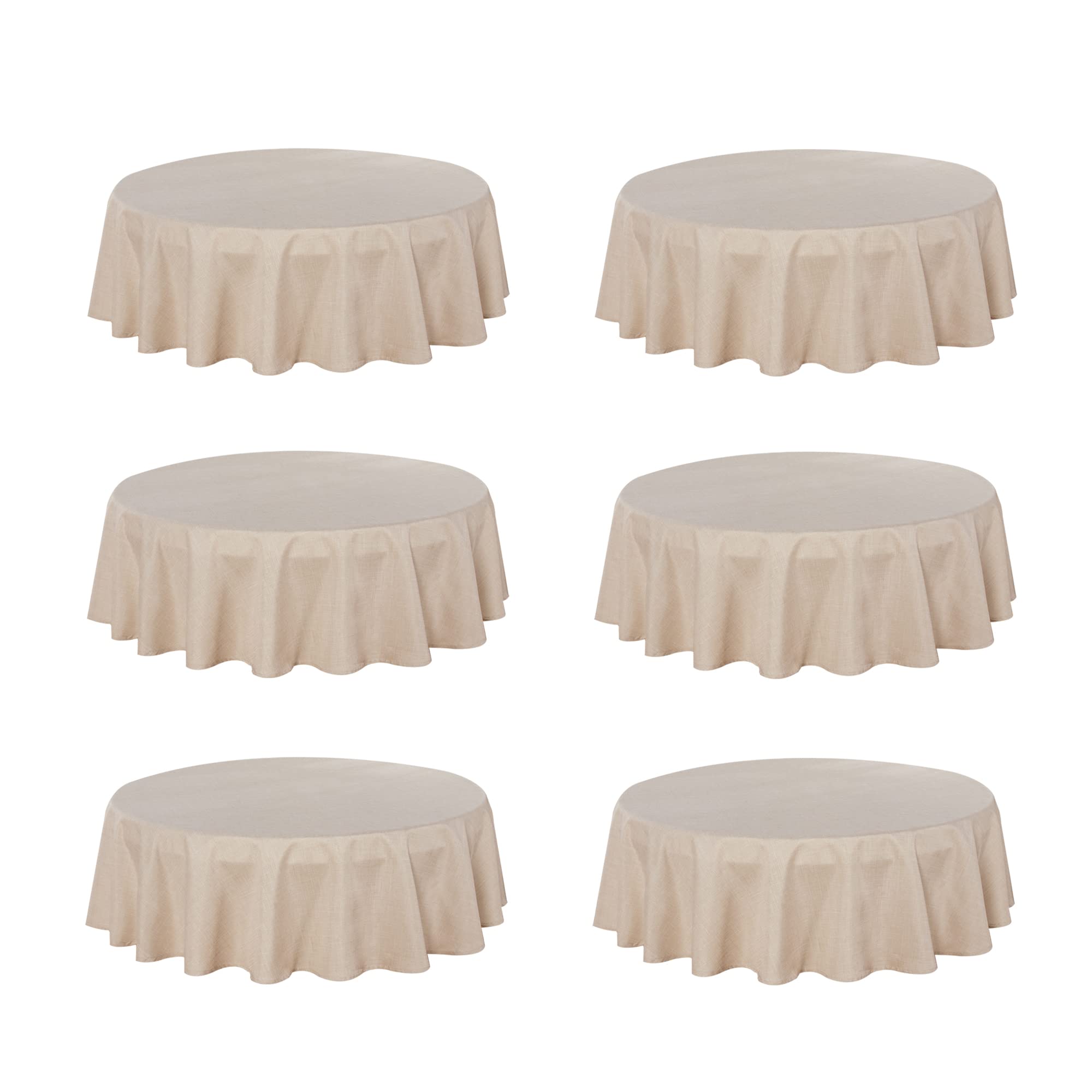Amazon.com: Fitable Faux Linen Round Tablecloths 60 Inches - 6 Pack ...