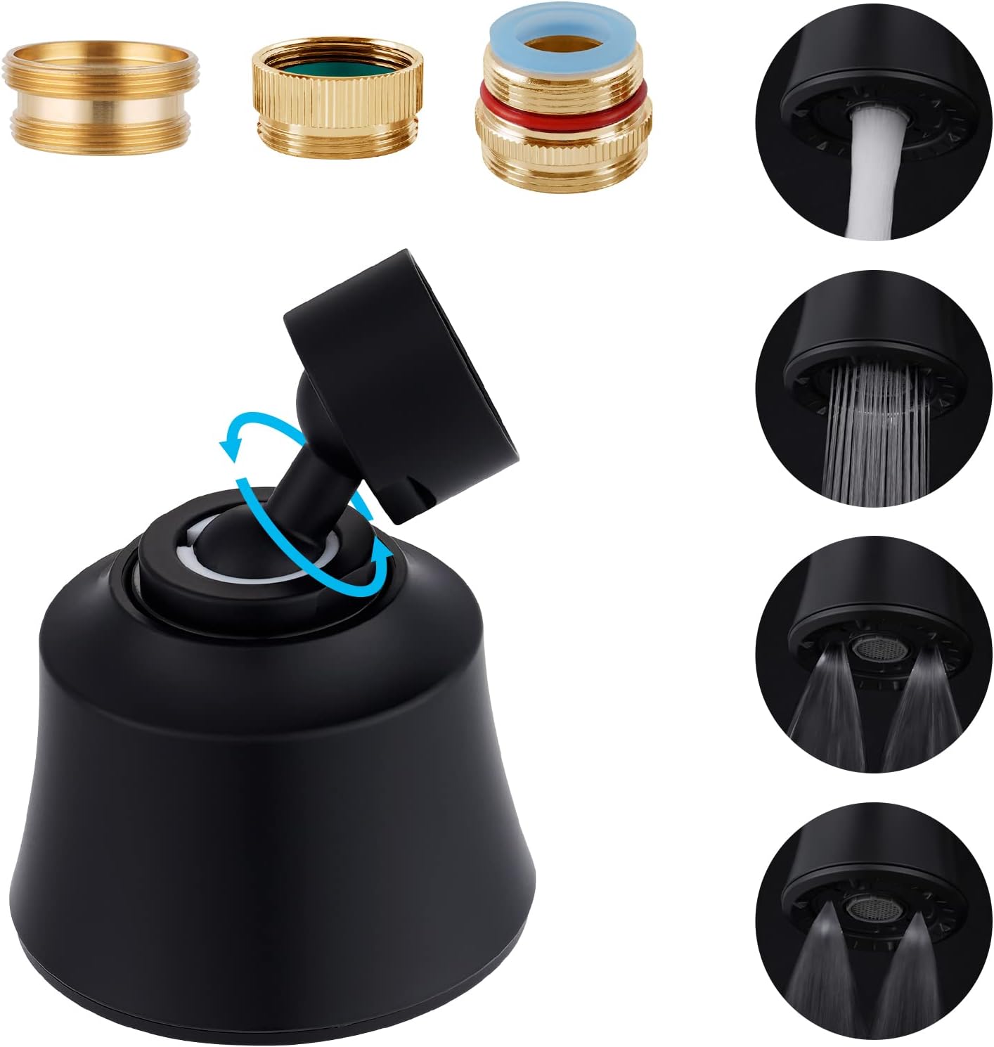 iFealClear Kitchen Sink Faucet Head, 360° Faucet Sprayer Attachment ...