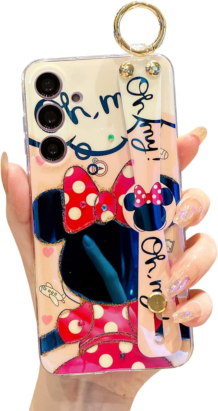 Amazon.com: Lastma Case for Samsung Galaxy A15 5G with Wrist Strap Kickstand Holder Cute Kawaii ...