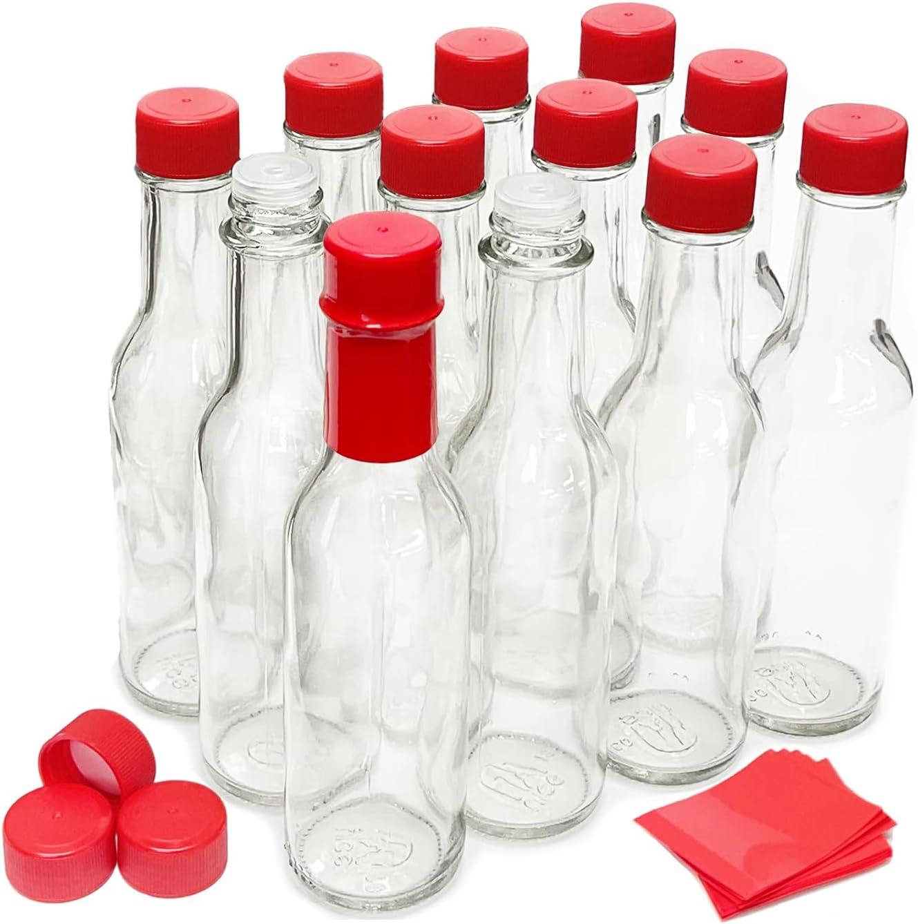 Amazon.com: Glass Bottle, Hot Sauce Bottles Woozy bottles Empty 3 Oz 30 ...