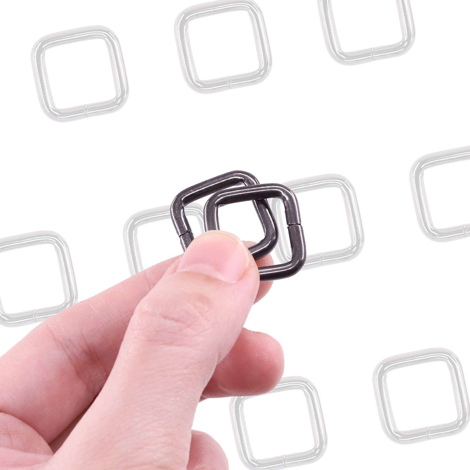 Snapklik.com : Swpeet 60Pcs 1/2 Inch - 13mm Gun-Black Metal Rectangle ...