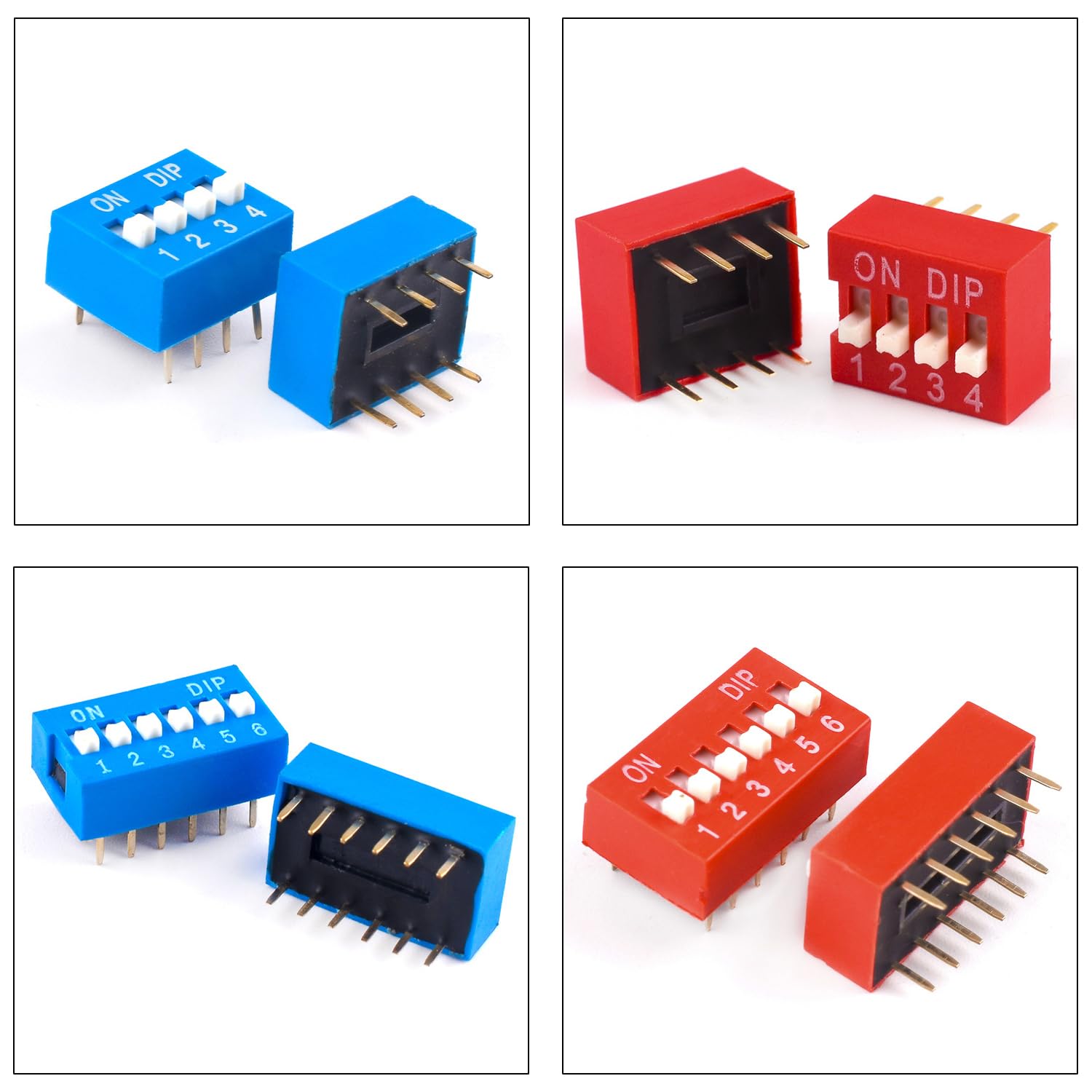 Snapklik.com : JTSNERU Dual Row DIP Switch Assorted Kit 2.54MM Pitch 1P ...