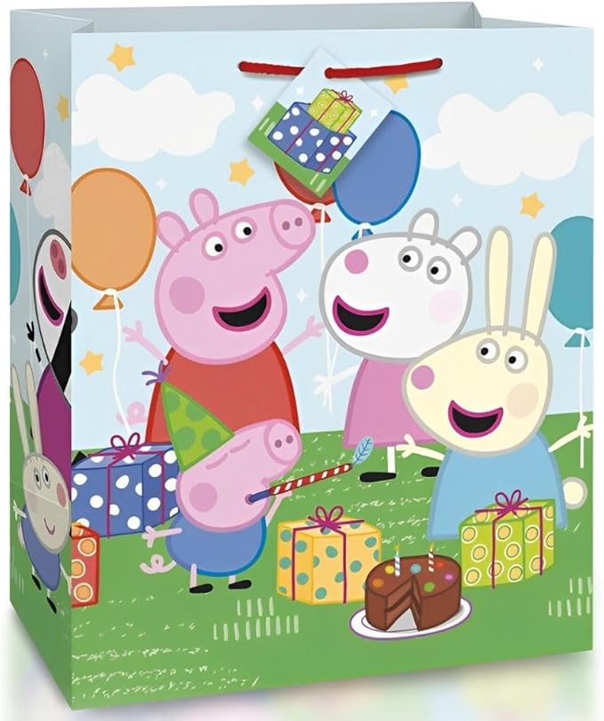 Amazon.com: Unique Peppa Pig Large Plastic Gift Bag - (1 Count ...
