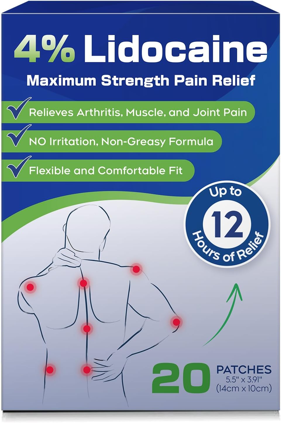 Amazon.com: Uposiut 4% Lidocaine Patches, Maximum Strength Lidocaine ...