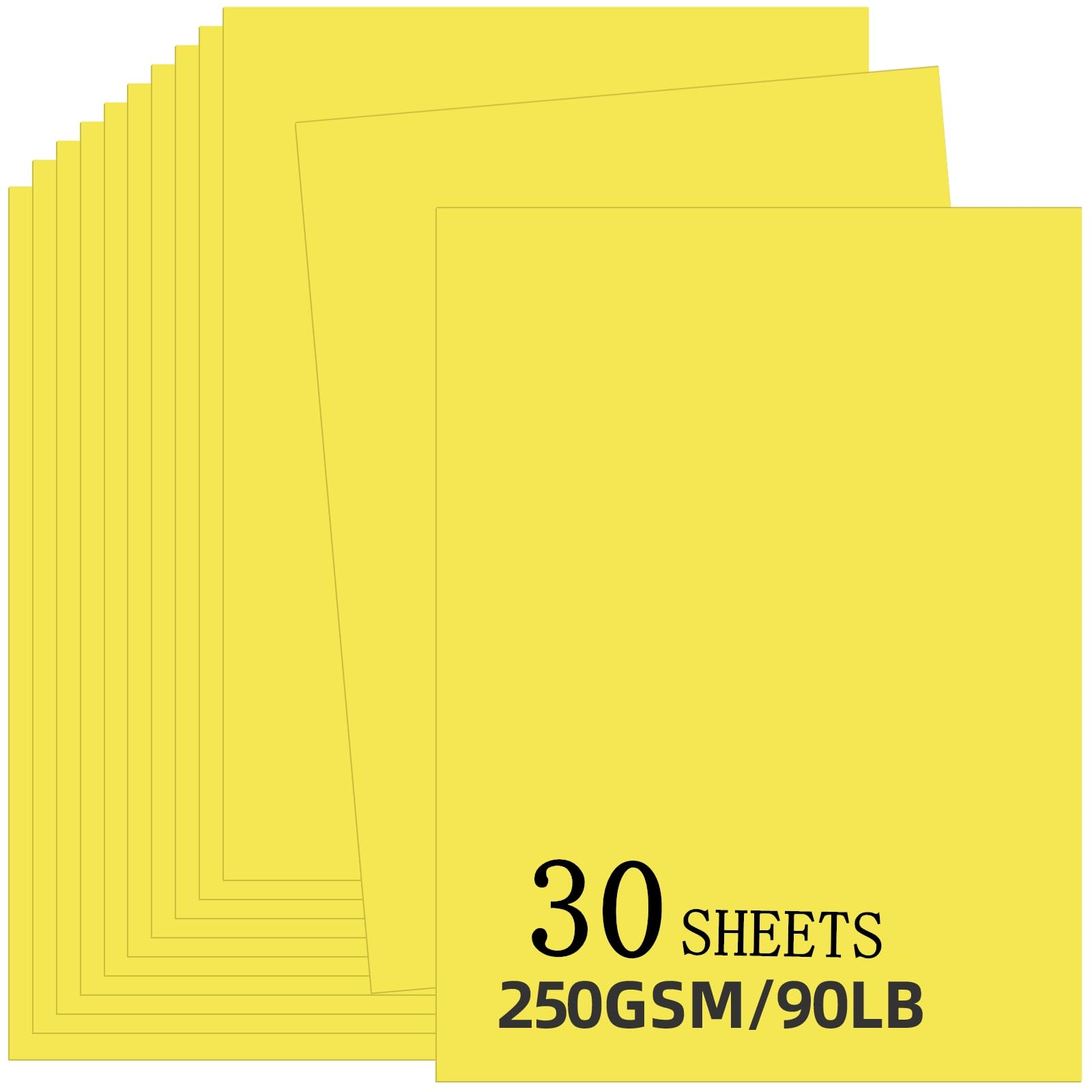 Amazon.com : 30 Sheets Yellow Cardstock 8.5'' x 11'', 250gsm/90lb ...
