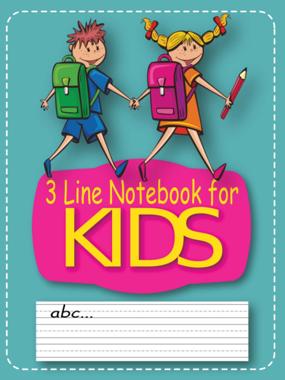 Amazon.com: 3 Line Notebook for Kids: Dashed Midline School Exercise ...
