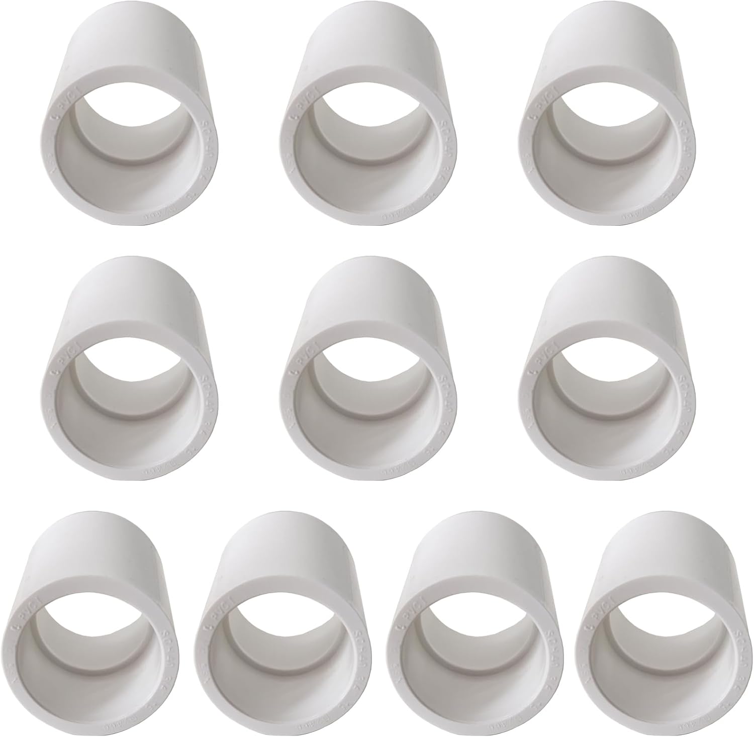 Amazon.com: YTFSA 10Pcs 1 inch White PVC Pipe Couplings, 1” PVC Pipe ...