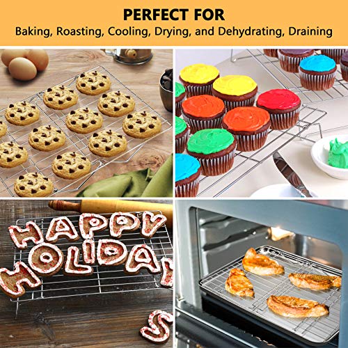 Buy Cooling Rack Set, P&P CHEF 2-Tier Stackable Stainless Steel Wire ...