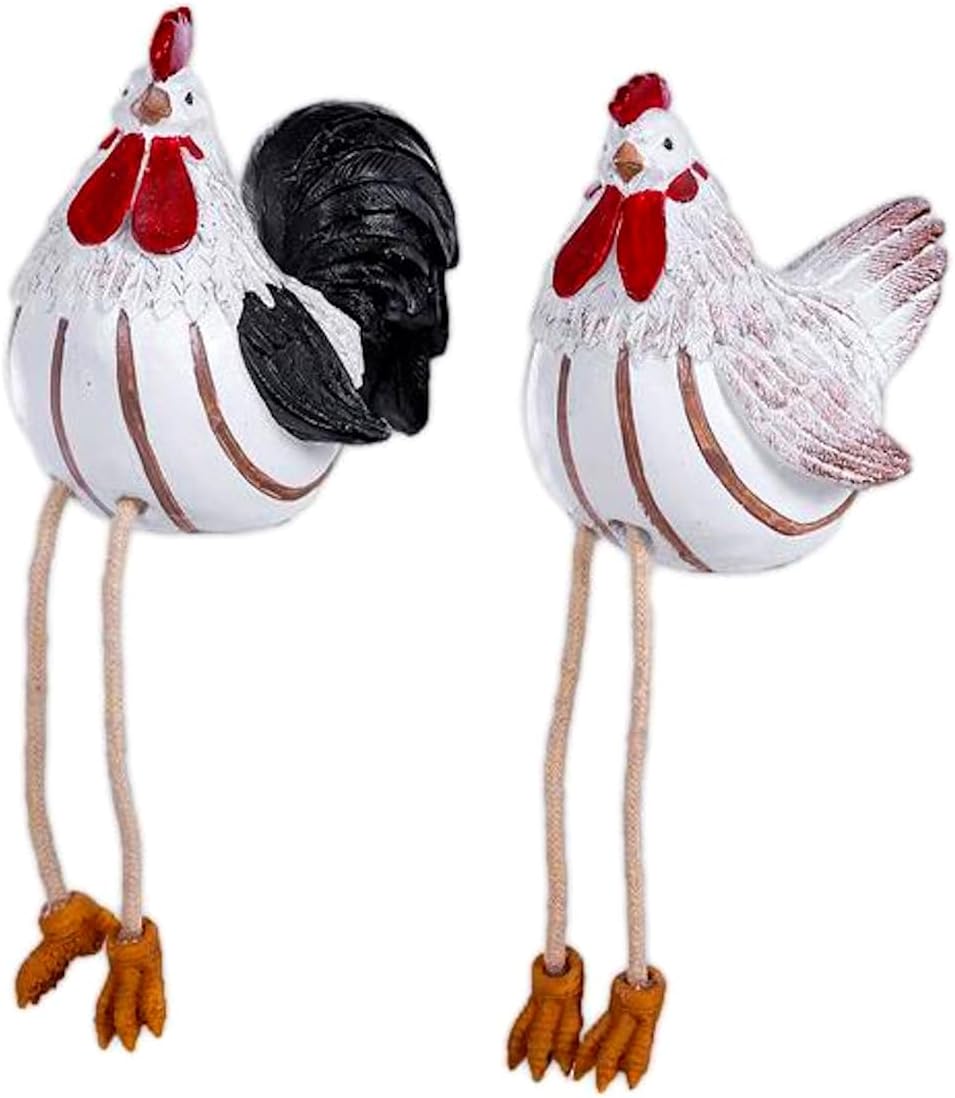 Amazon.com: The Bridge Collection 6.25" Rooster and Hen Shelf Sitter ...