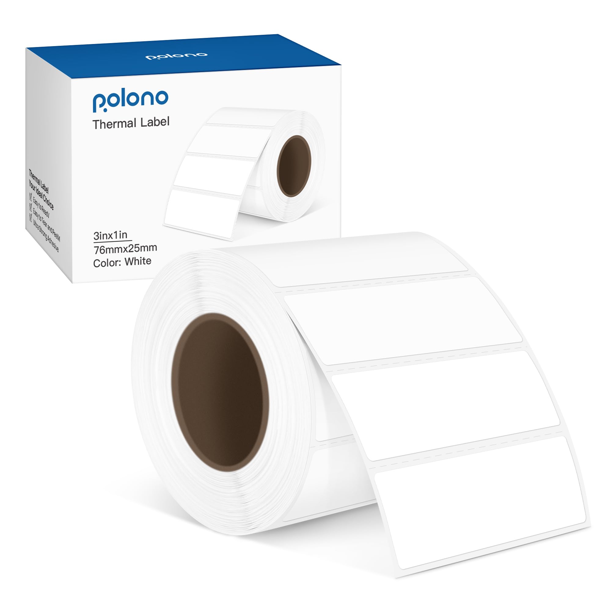 Snapklik.com : POLONO Genuine 3" X 1" Direct Thermal Label, Self ...