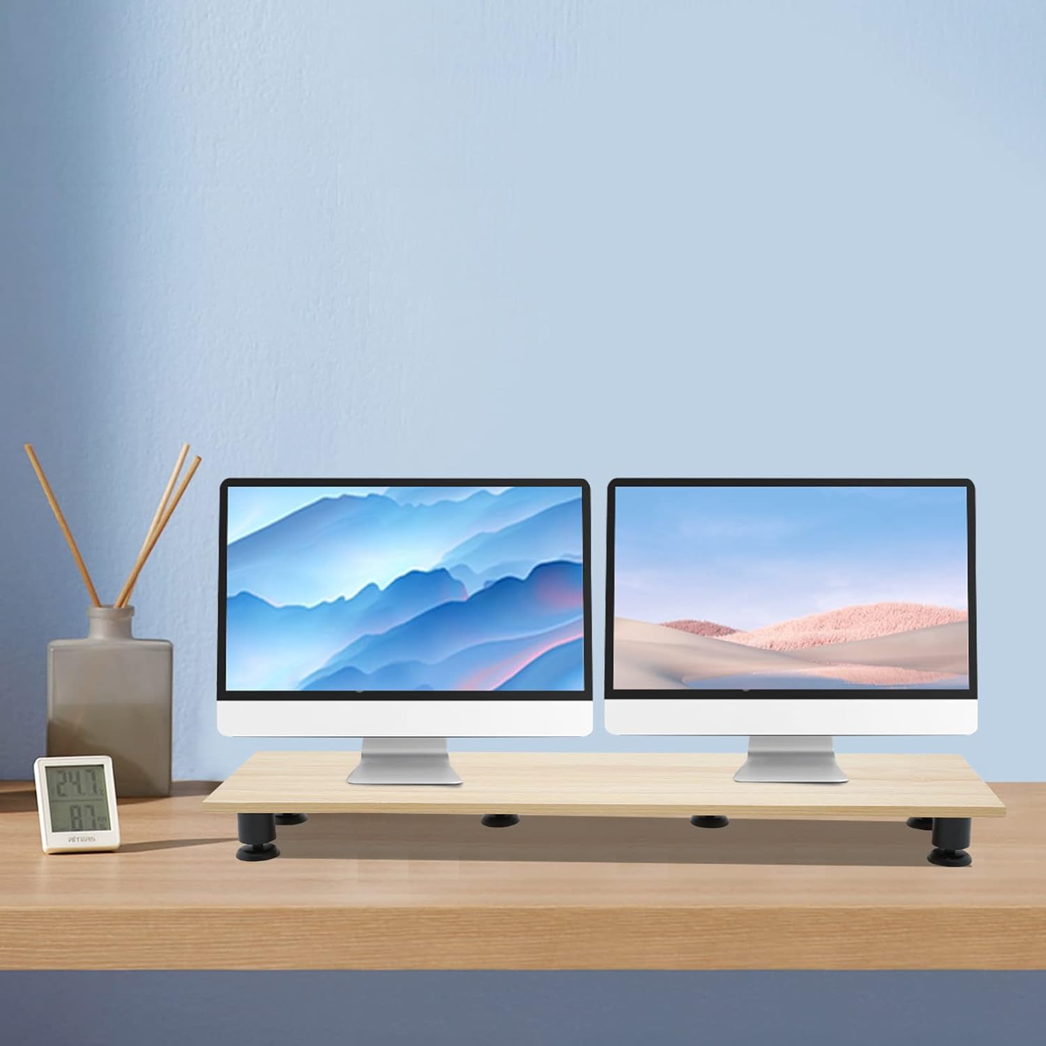 Amazon.com: Gdrasuya10 Dual Monitor Stand Riser Modern Large Monitor ...