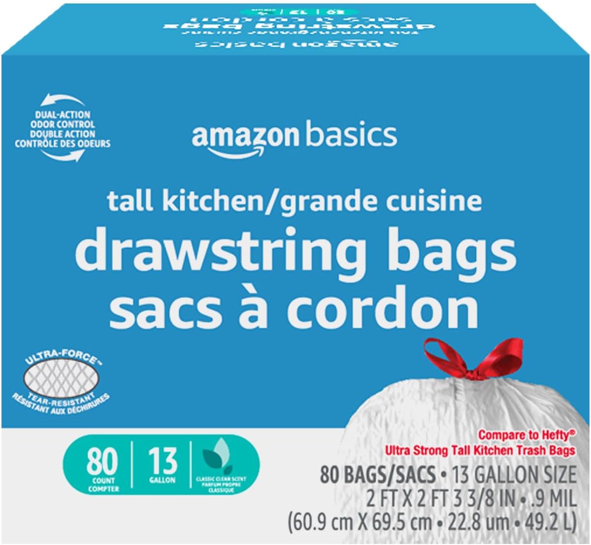 Amazon.com: Member's Mark Power Flex Tall Kitchen Drawstring Bags, 200 ...