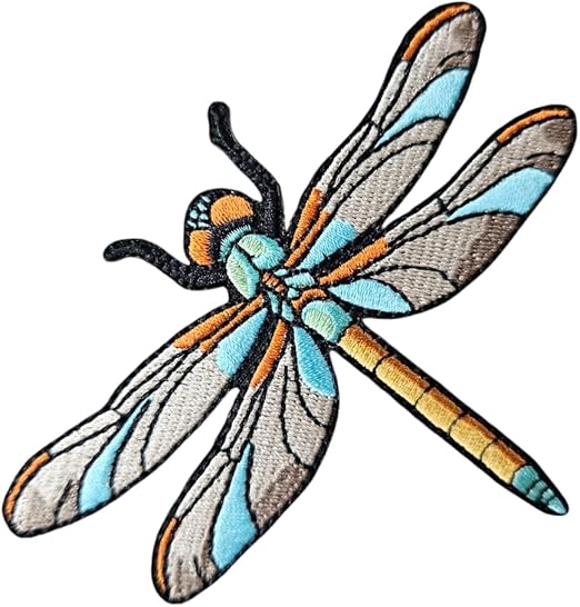 Amazon.com: 3.5" Embroidered Dragonfly Iron On Patch | Decorative ...