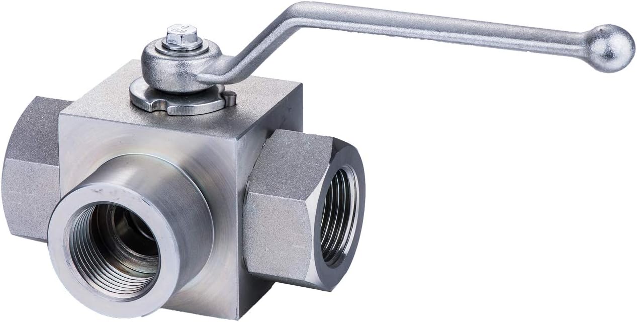 Amazon.com: Taixin 3way Hydraulic Ball Valve 3/4 inch NPT Female ...