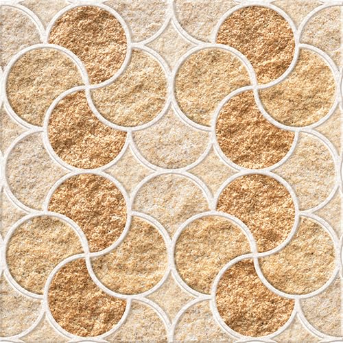 Johnson Endura - Flower Circle Beige Super - Glazed Vitrified Tile, EDC ...