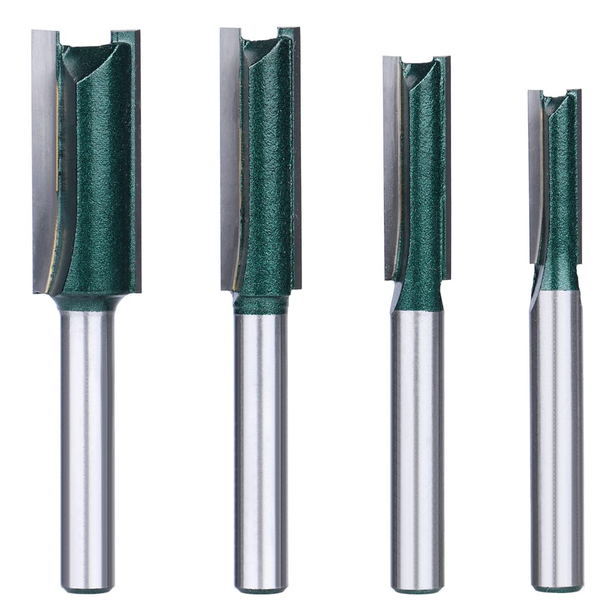 Wolfride 4PCS Straight Cut Router Bits 1/4 Inch Shank Straight Flute ...