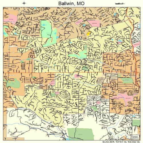 Amazon.com: Large Street & Road Map of Ballwin, Missouri MO - Printed ...