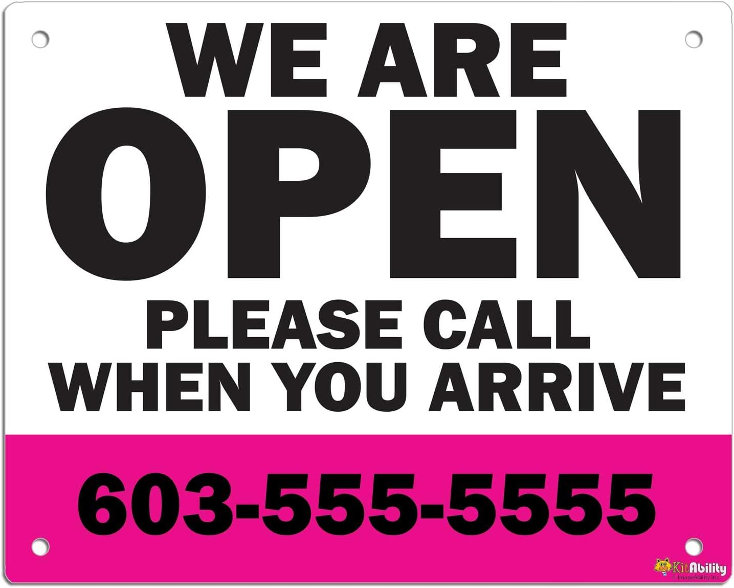 Amazon.com : KitAbility We are Open Sign for Businesses, Please Call ...