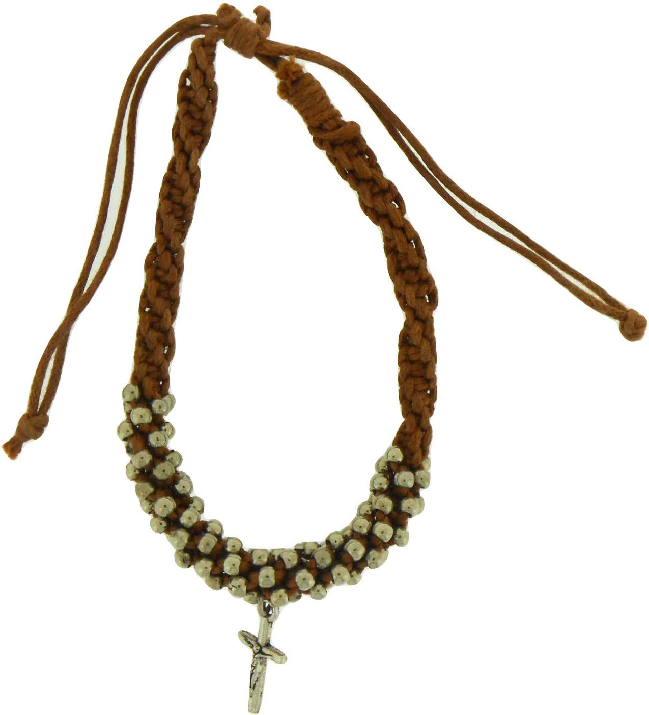 Amazon.com: Solid Rock Jewelry Bracelet-Light Brown Cotton Adjustable ...