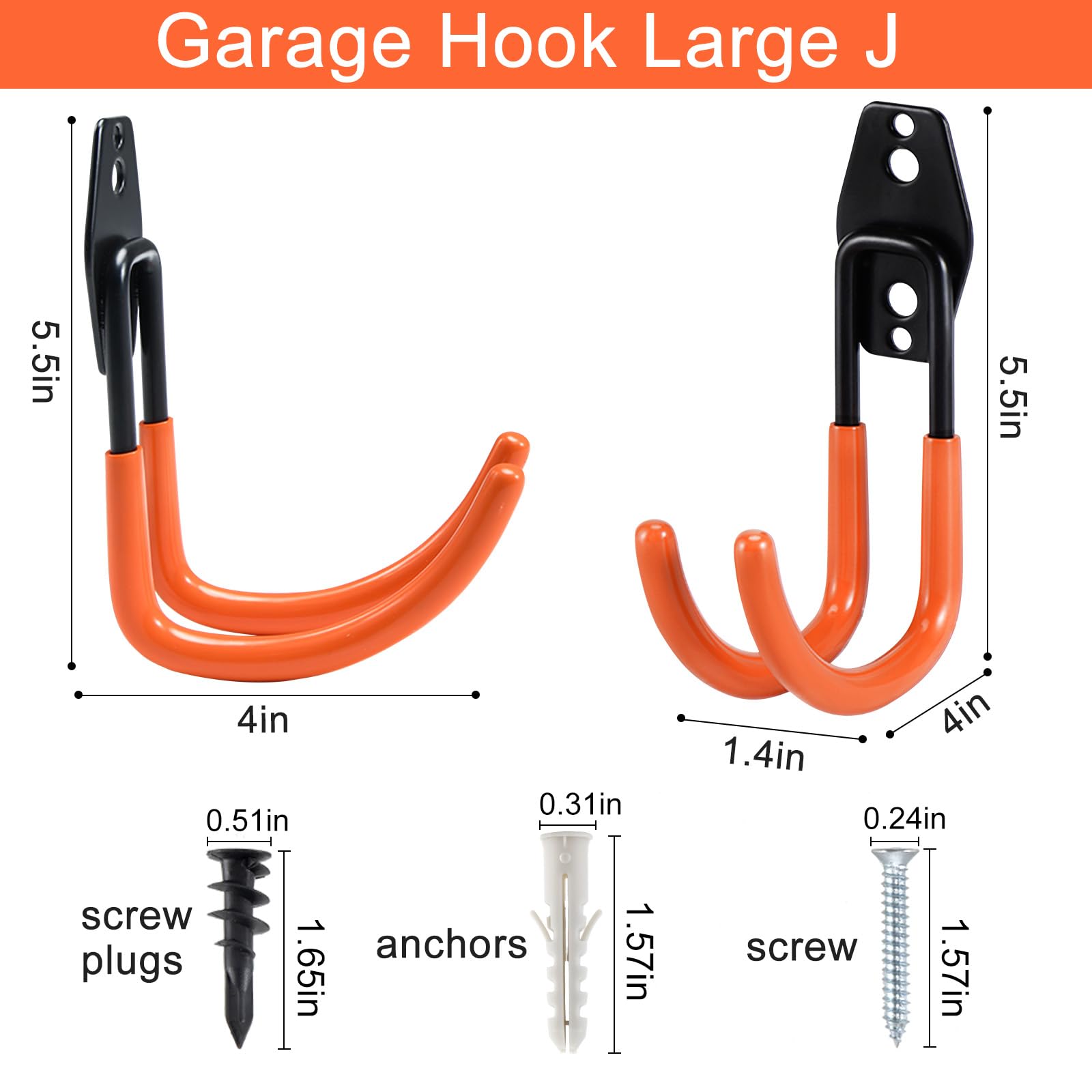 Snapklik.com : AOBEN Garage Hooks Heavy Duty, Steel Garage Storage ...