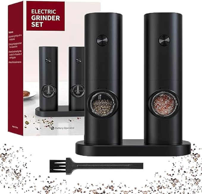 Amazon.com: Generic Electric Salt and Pepper Grinder Refillable Set ...