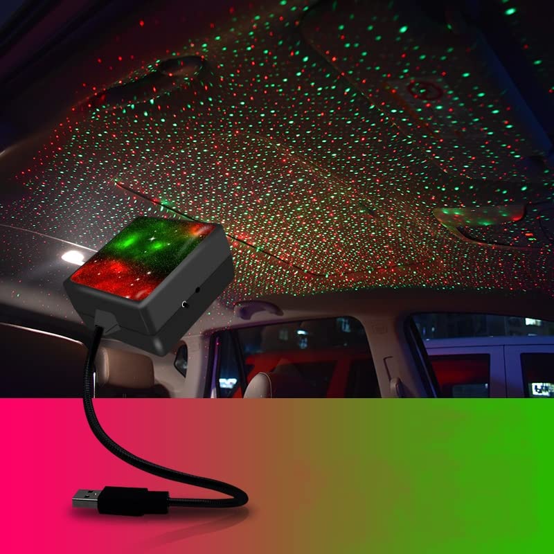 USB Car Roof Star Projector Night Light, 2 Colors-3 Lighting Modes ...
