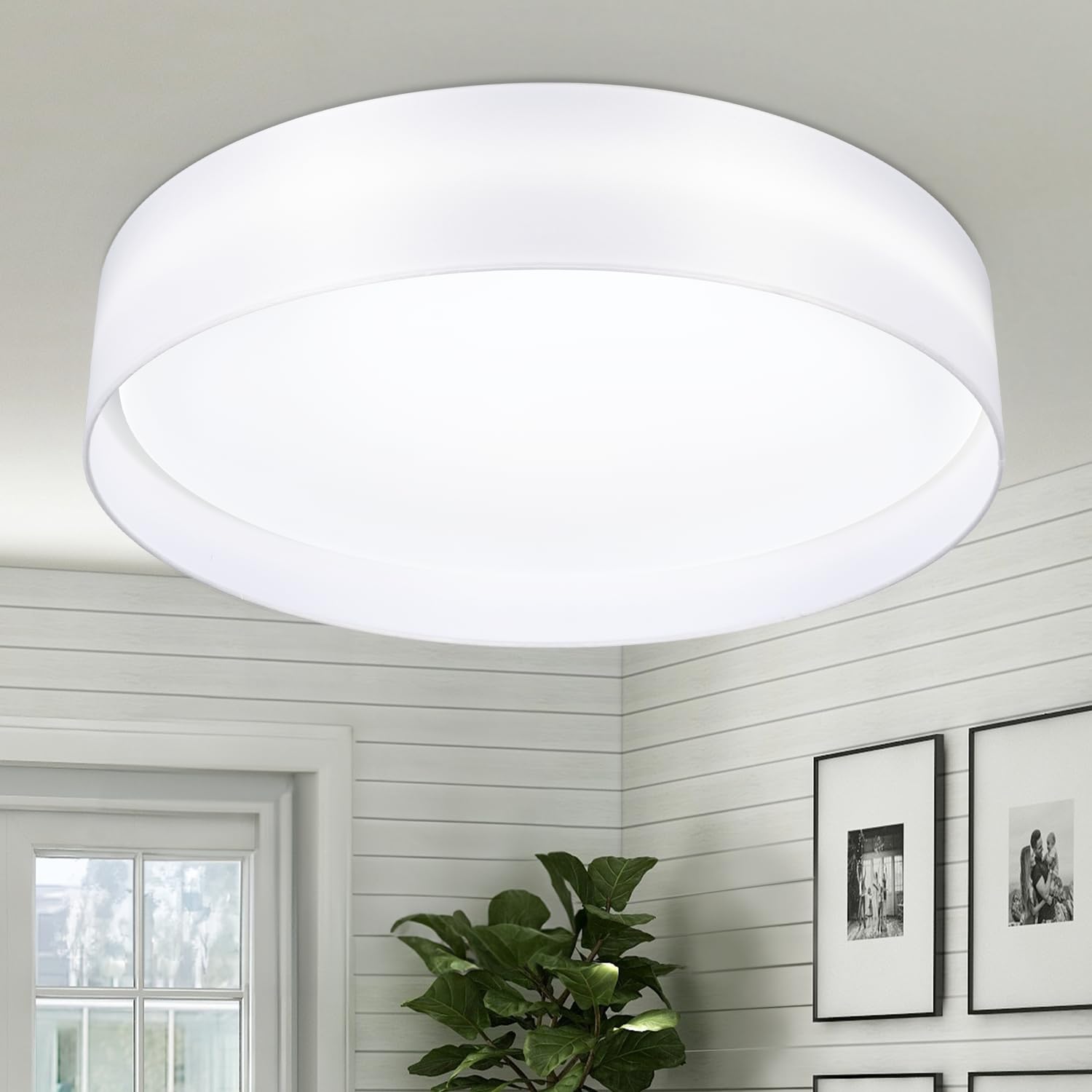 Hamilyeah 20 inch Ceiling Light Flush Mount Dimmable, 48W LED Light ...