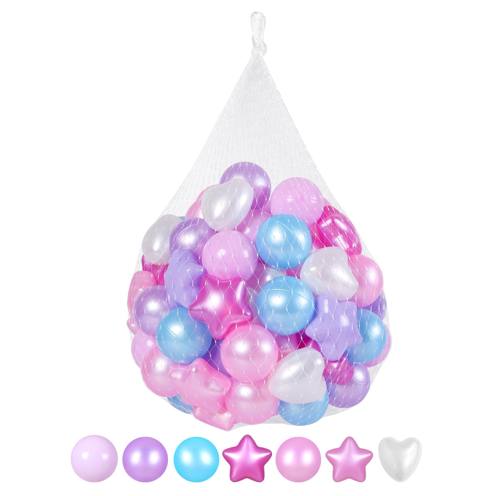 Snapklik.com : Shape Ball Pits Balls, Star Heart Plastic Play Balls For ...