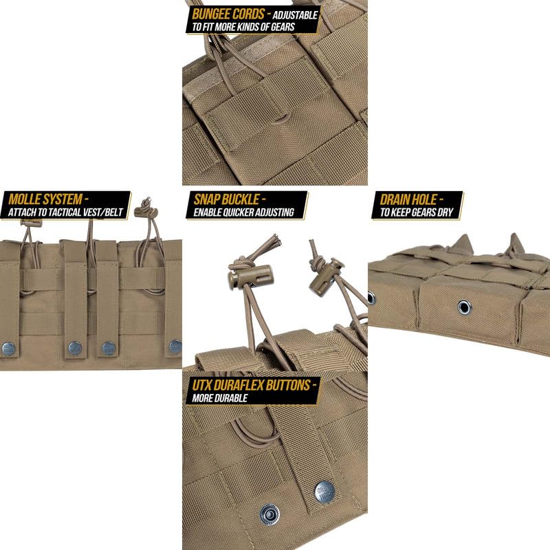 Snapklik.com : Tactical Magazine Pouch, MOLLE Triple Mag Pouches For M4 ...