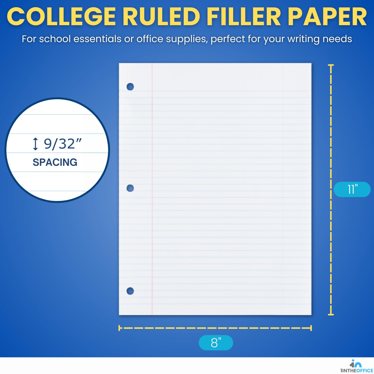 Snapklik.com : 1InTheOffice Loose Leaf Paper College Ruled
