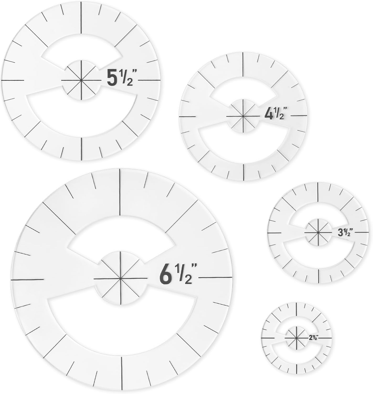 Amazon.com : 5PCS Circle Template Sewing Rulers Set, Circle Ruler ...