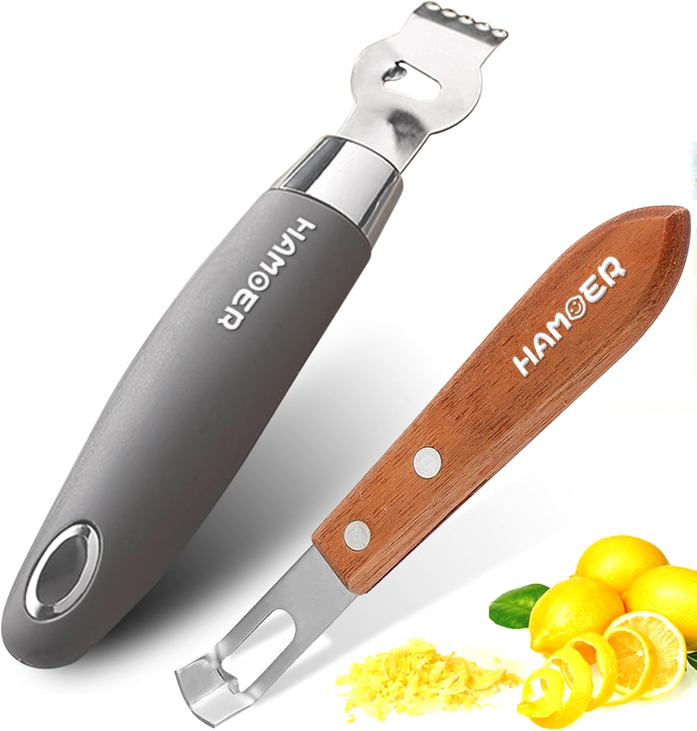 Amazon.com: Bundle of 2-in-1 lemon zester and citrus peel channel knife ...