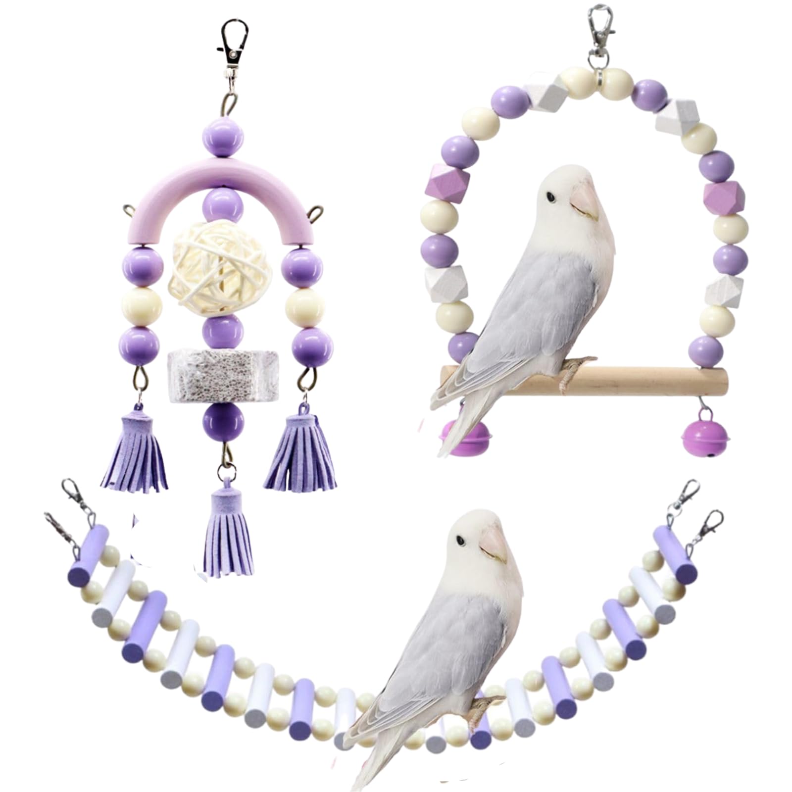 Amazon.com : 3PCS Bird Foraging Toys - Parakeet & Conure Hanging Toys ...