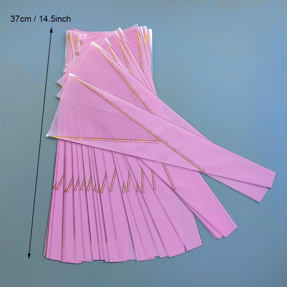 Hymaome 50 Bolsas De Embalaje De Ramo De Flores Con Mangas De Rosas