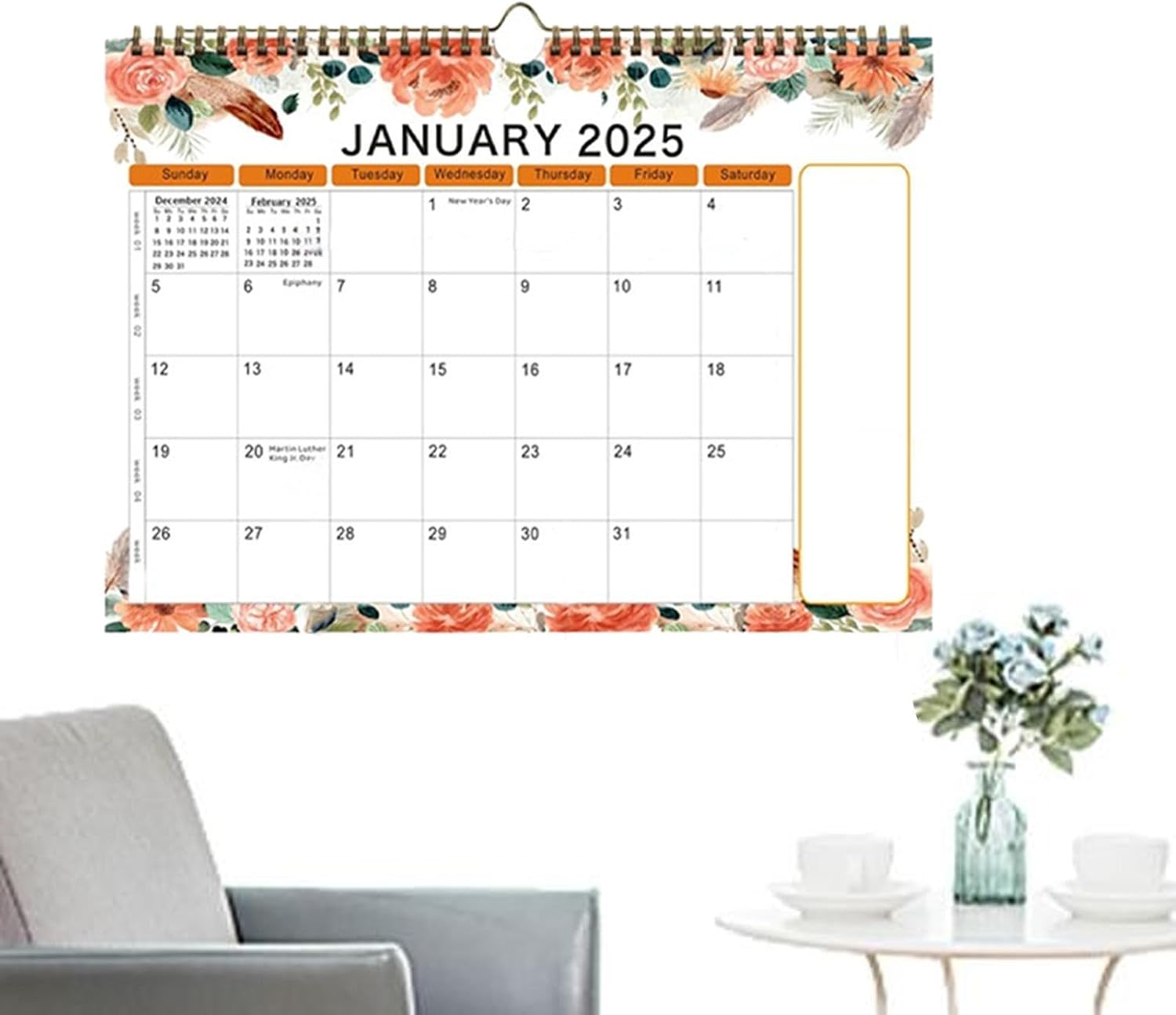 Planificador de calendario de pared, Planificador diario de calendario ...