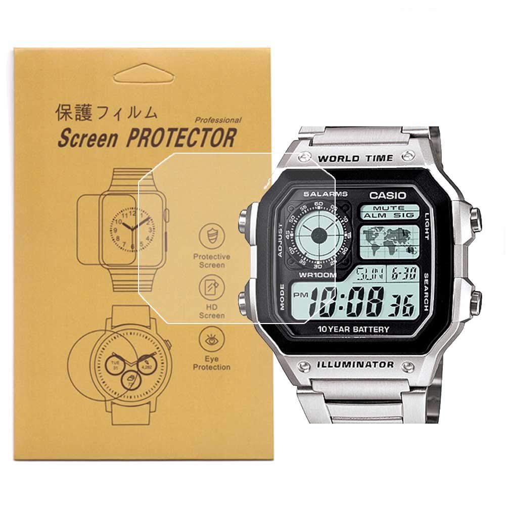 [5-Pack] For Casio AE-1200/AE-1300 Watch Screen Protector, Full ...
