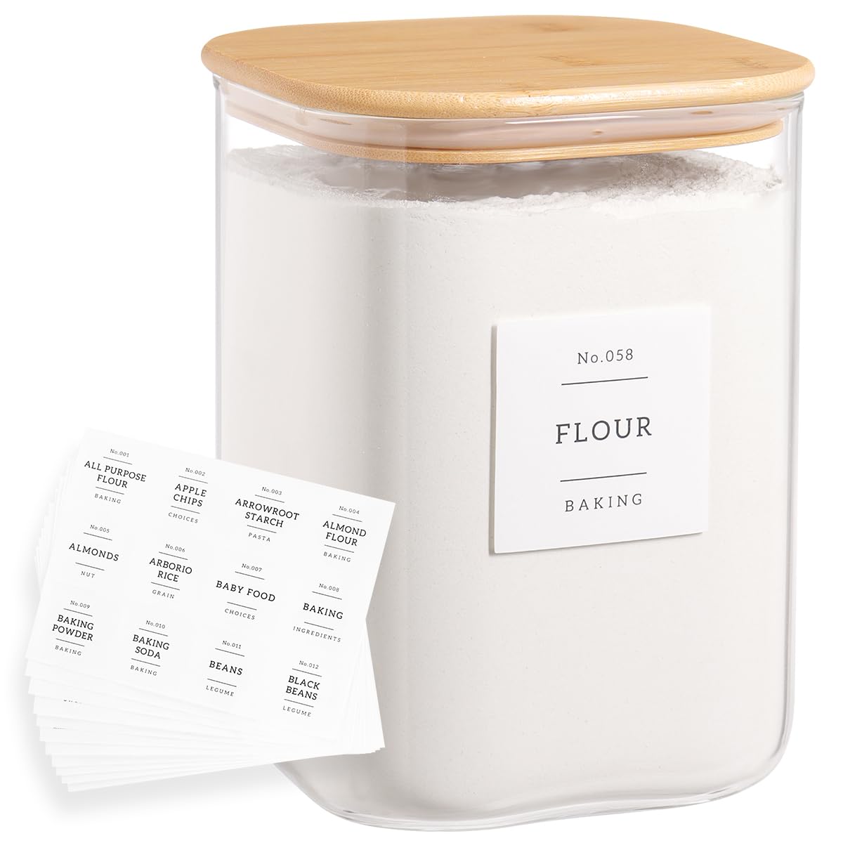 Amazon.com: Large glass flour and sugar containers with 132 Kitchen ...