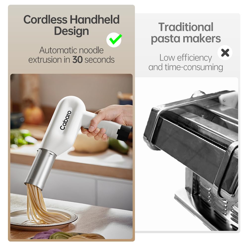 Snapklik.com : Handheld Electric Pasta Maker, 5-in-1 Cordless Pasta ...