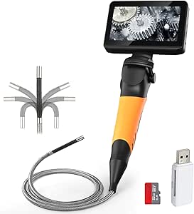 EISTAKAO 6mm Articulating Borescope 2-Way 180°Rotation 4.5" Screen Endoscope Inspection Camera 0 ...